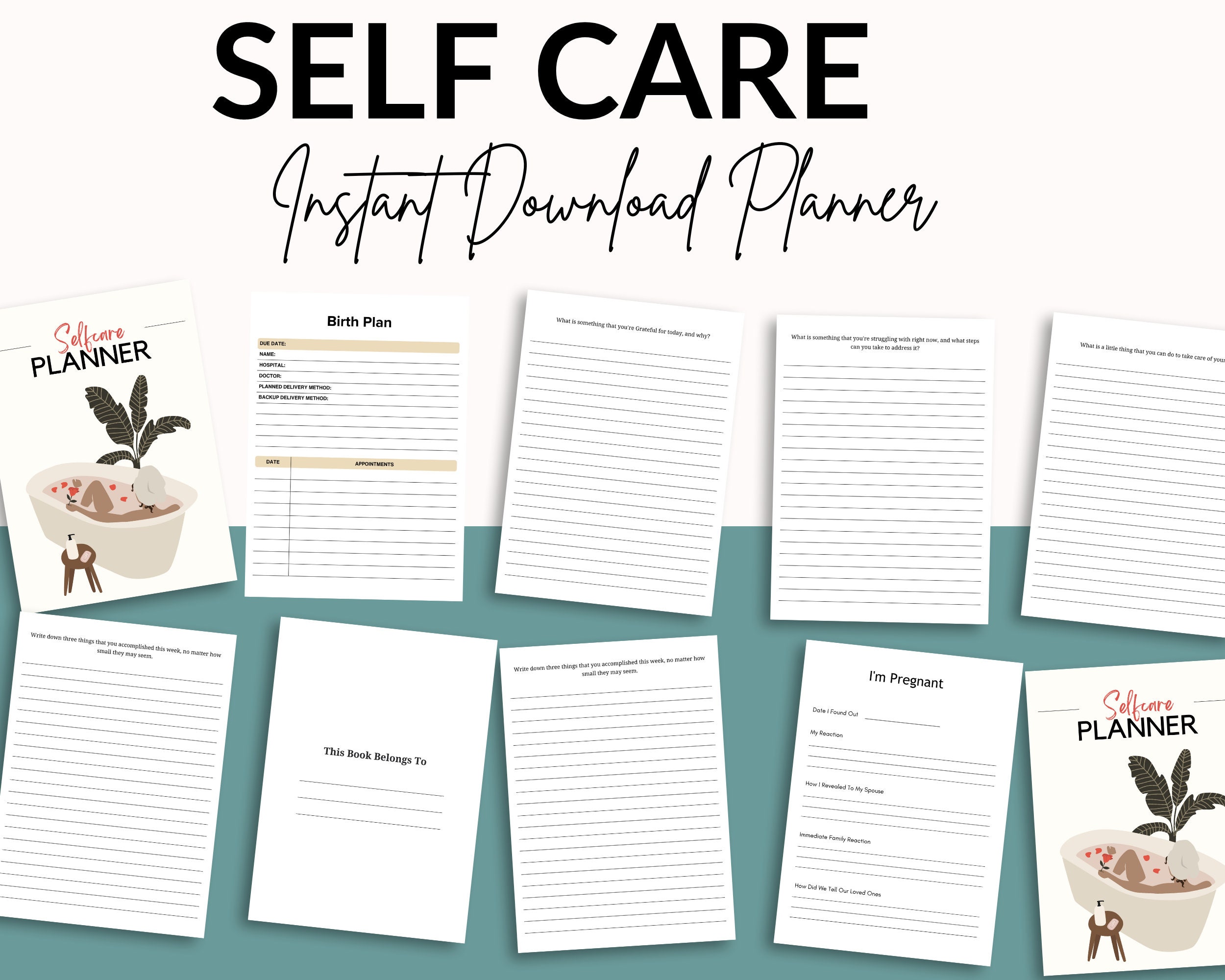 Editable Printable Self Love Journal Self Care Journal Affirmation ...