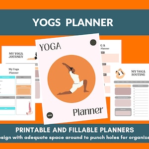 Yoga Journal Yoga Poses Planner Printable Yoga Tracker Wellness Planner ...