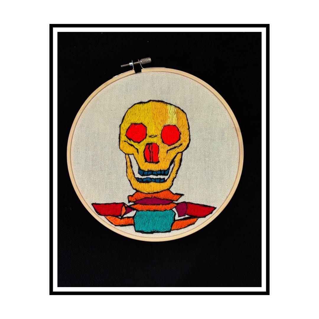 Skull Embroidery | Dark Art Embroidery | Anatomical Embroidery ...