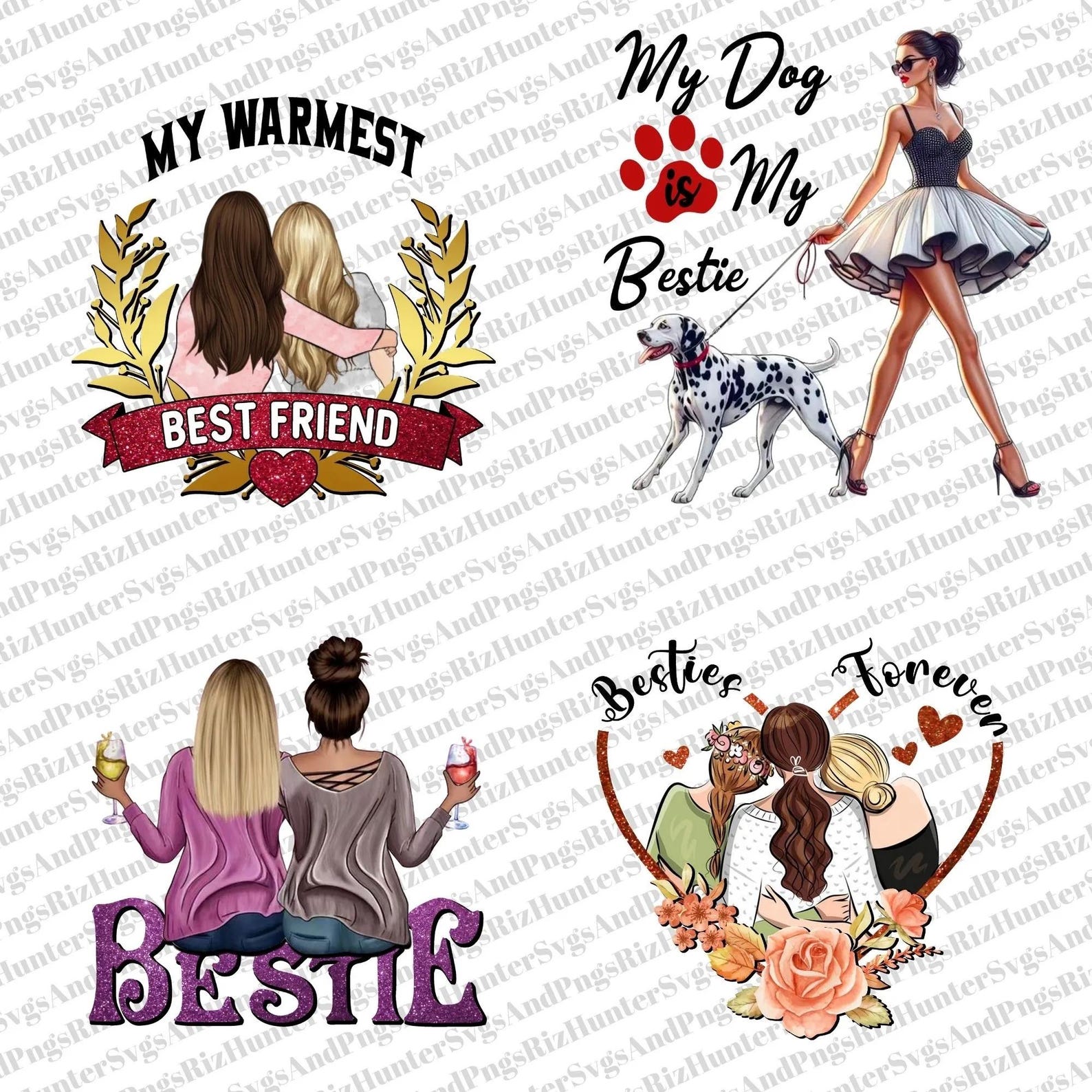 Best Friends PNG | Cute Bestie Design | Fashion Girls Digital Download ...