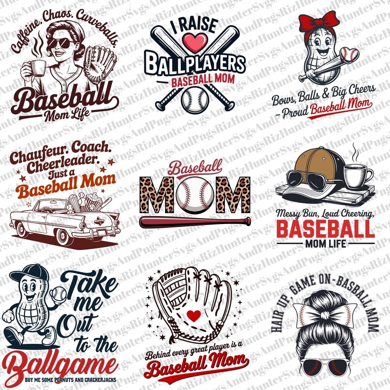 Baseball Mom SVG PNG Bundle: Funny Sports Designs (digital Download) - Etsy