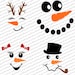 Snowman Faces Clipart: Christmas SVG PNG Bundle (digital Download) - Etsy