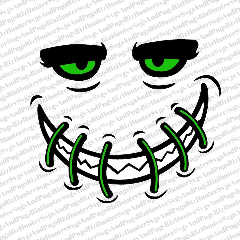Halloween Monster Faces SVG PNG Bundle: Spooky Pumpkin Carving Clipart ...