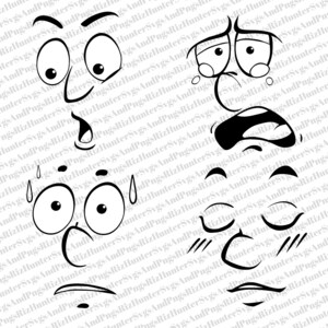 36 Faces Gestures Mimic SVG PNG Clipart Bundle Cricut Silhouette ...