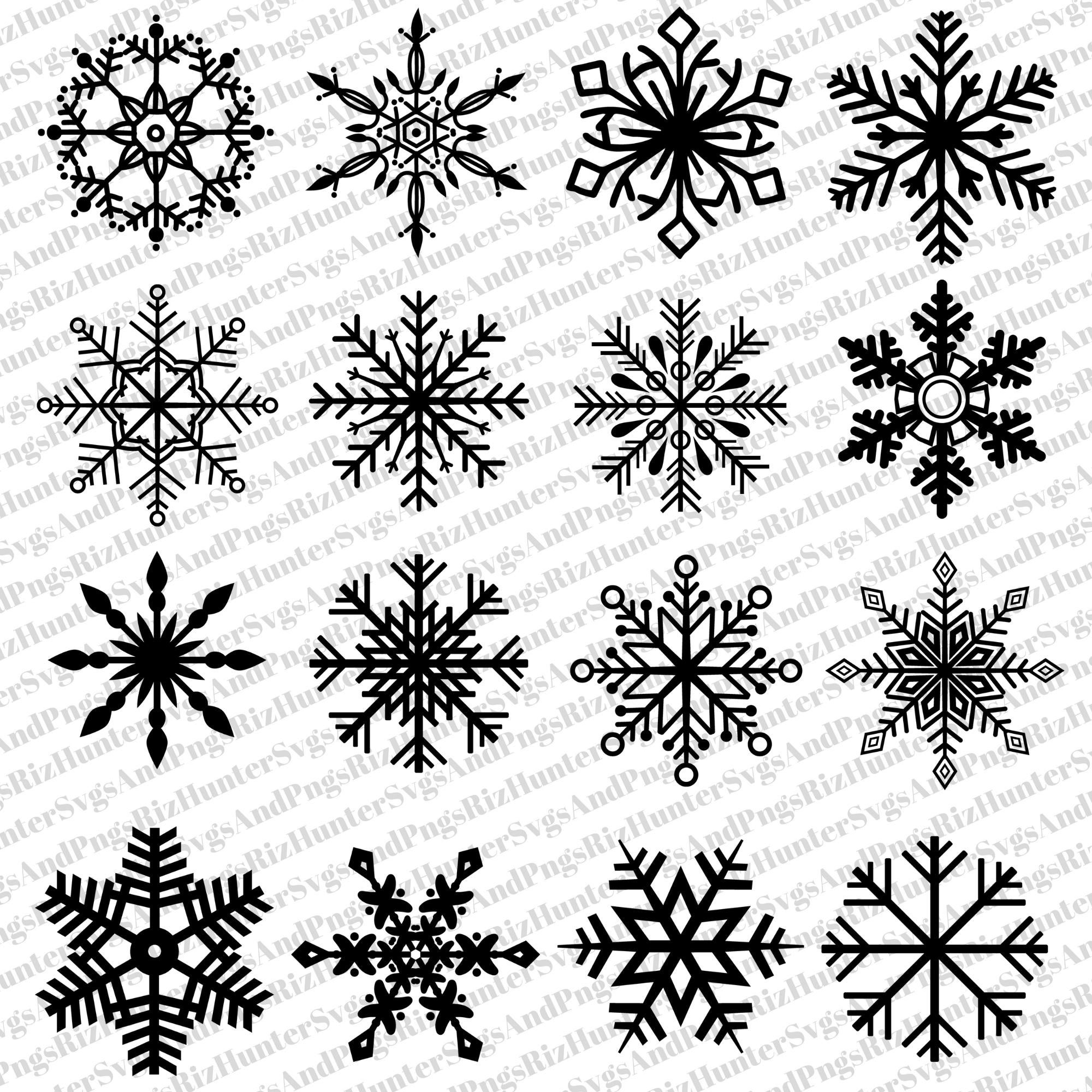 169 Snowflake SVG PNG Clipart Bundle Cricut Silhouette Cutting Files T ...