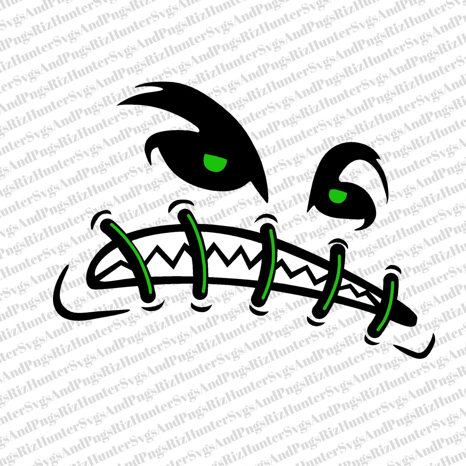 Halloween Monster Faces SVG PNG Bundle: Spooky Pumpkin Carving Clipart ...