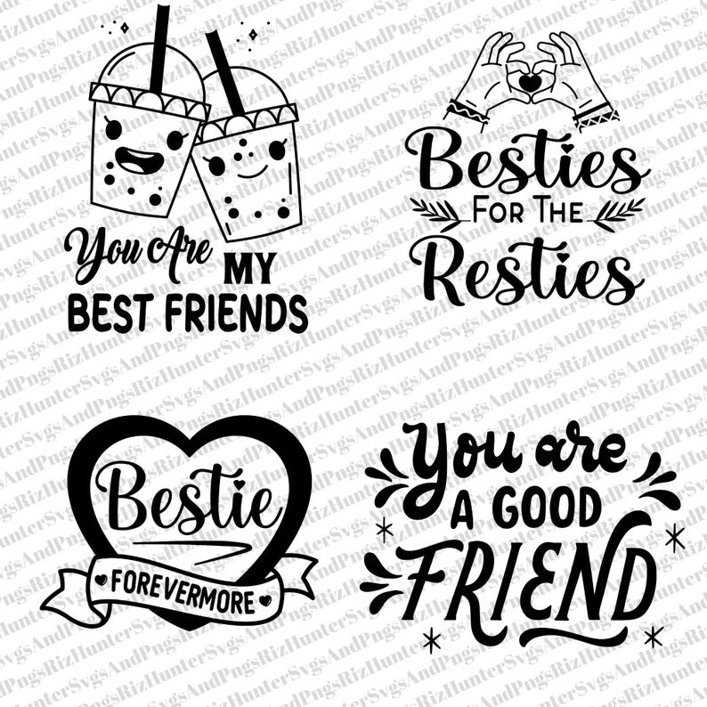 Besties Quotes SVG Bundle, Friends Clipart (PNG, Cricut) - Etsy