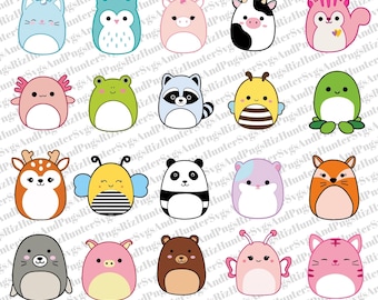 Squishmallow Animals PNG SVG Clipart Cricut Designs Bundle Images on ...