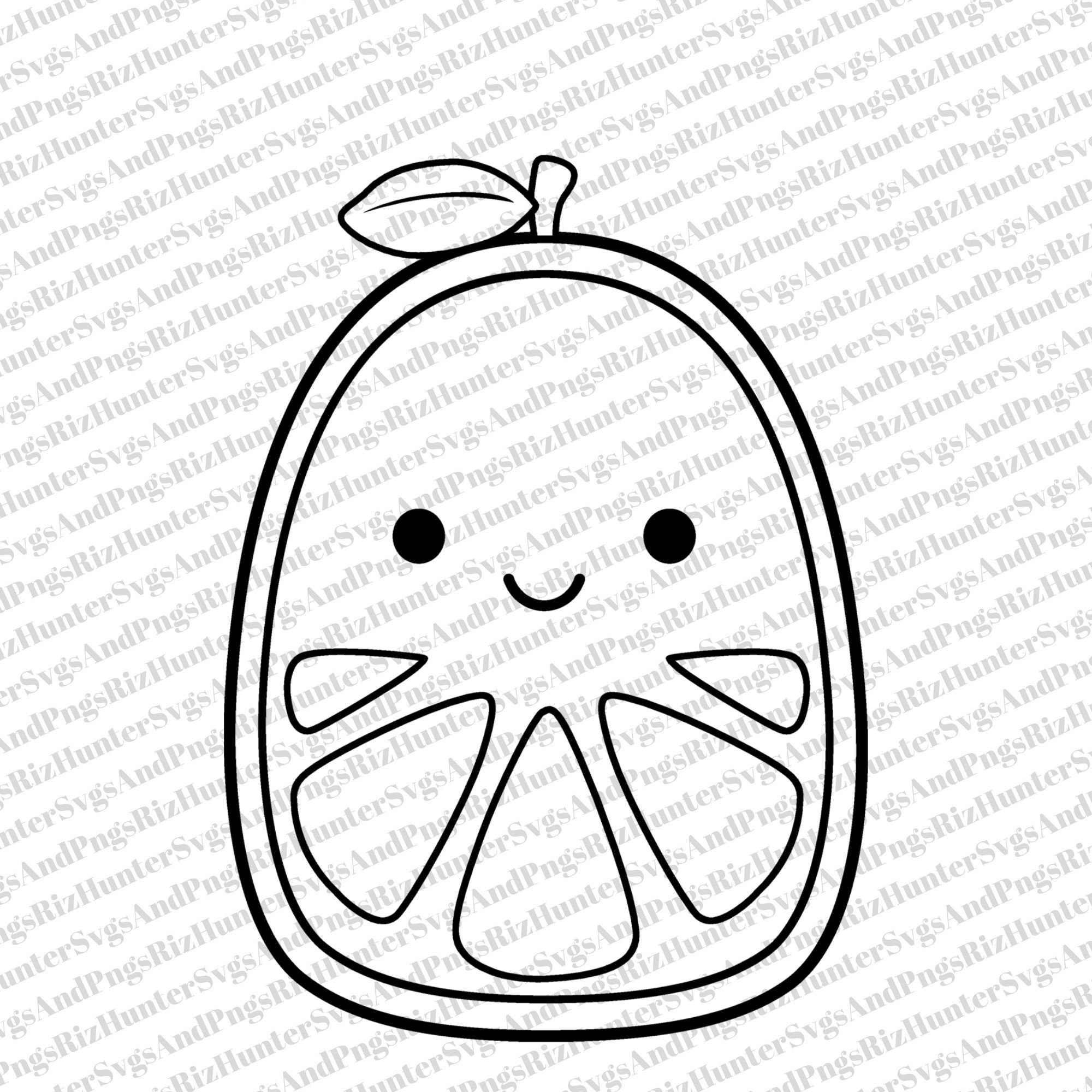 12 Squishmallow Fruit Outline PNG SVG Clipart Cricut Designs Bundle ...