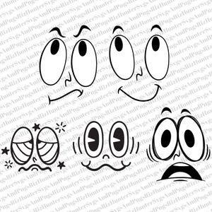 45 Faces Gestures Mimic SVG PNG Clipart Bundle Cricut Silhouette ...