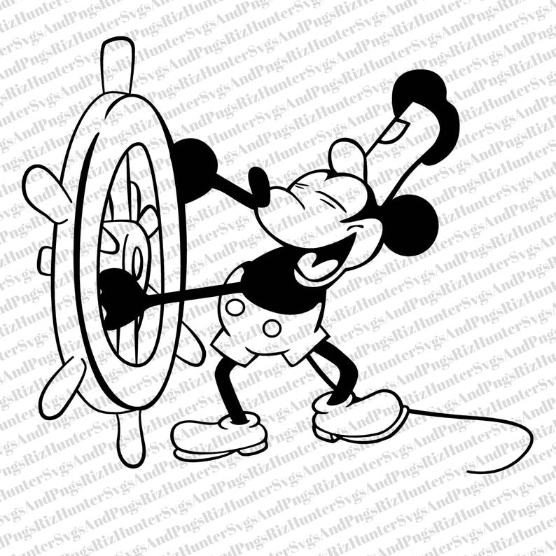Retro Mouse PNG SVG: 1920s Cartoon Steamboat Design (cut Files) - Etsy