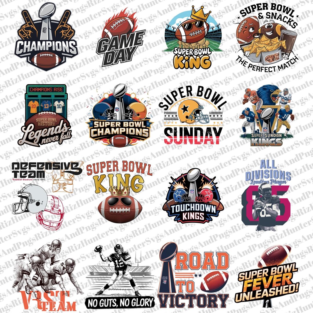Super Bowl Football PNG Bundle | Game Day PNG Bundle | American ...