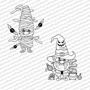 13 Halloween Gnomes Outline PNG SVG Clipart Cricut Designs Bundle ...