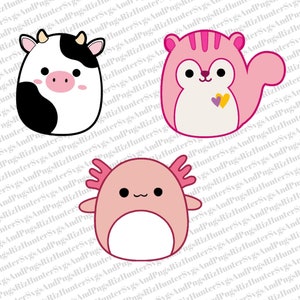 Squishmallow Animals Clipart Bundle: 20 PNG SVG Designs (digital ...