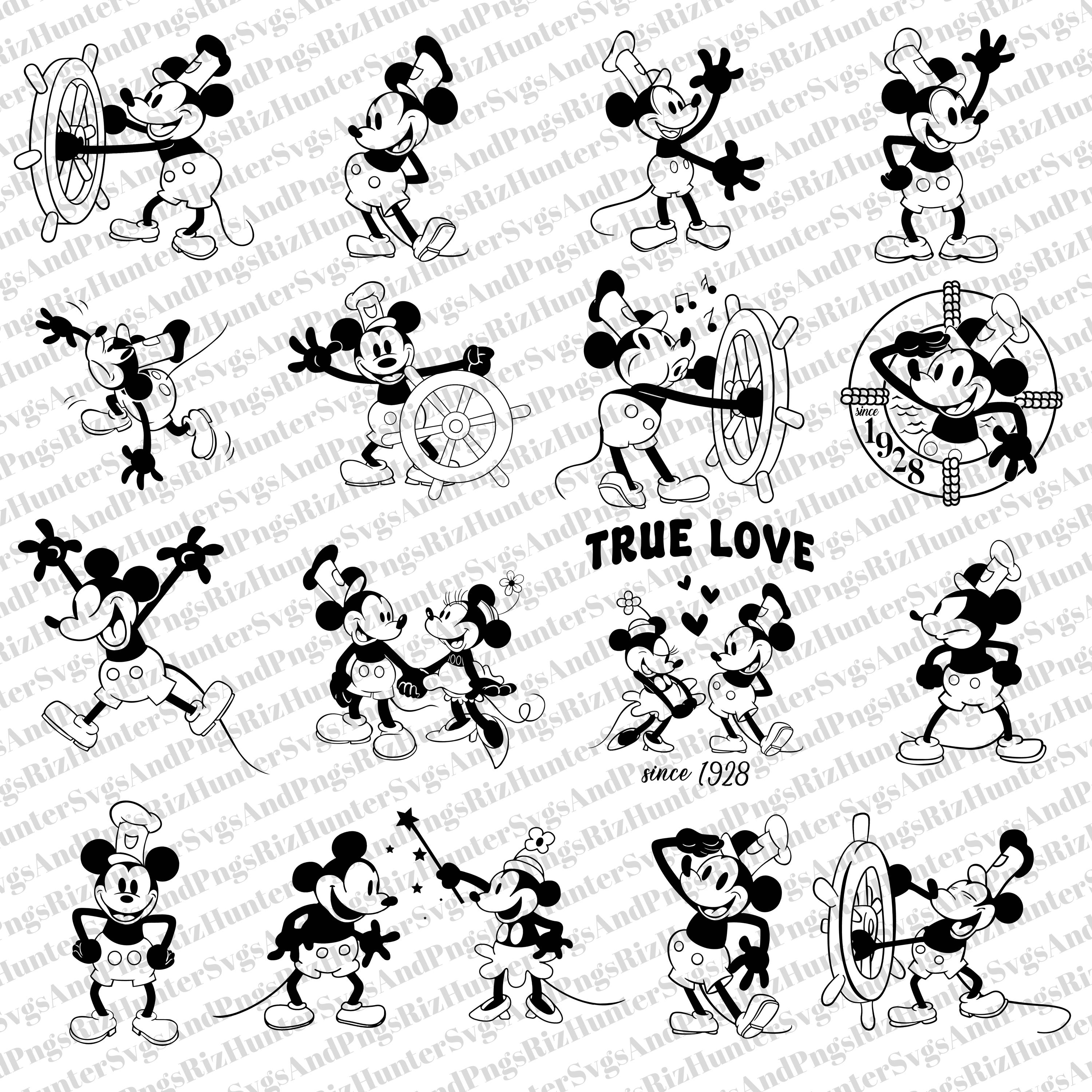 Retro Mouse PNG SVG: 1920s Cartoon Steamboat Design (cut Files) - Etsy