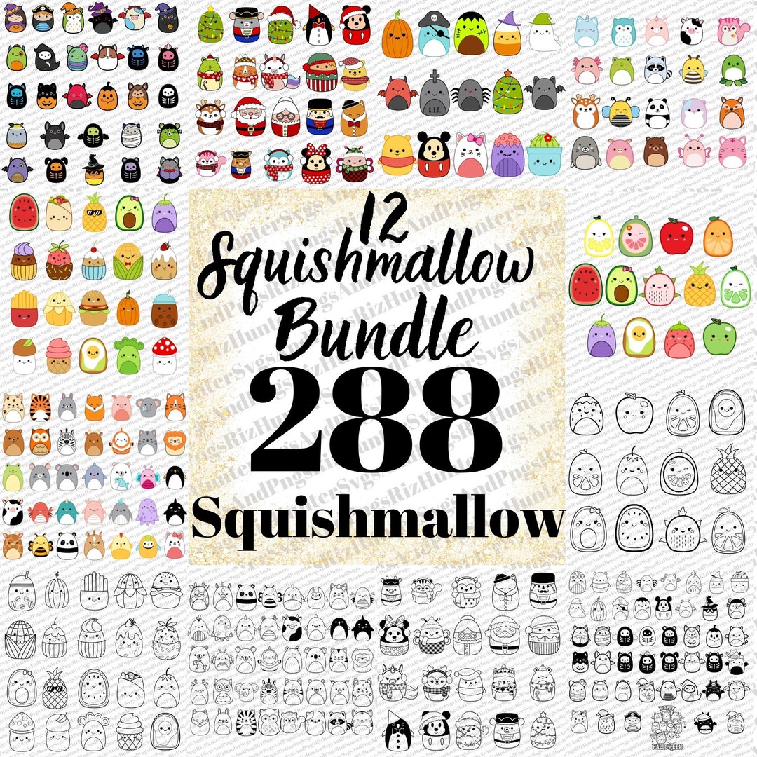 Squishmallow Clipart Bundle: 288 PNG SVG Cricut Designs (digital ...