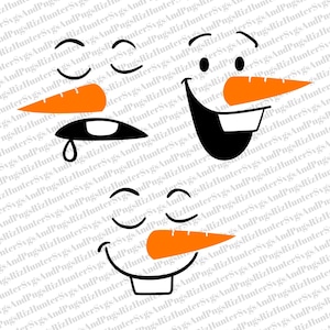 Snowman Faces Clipart: Christmas SVG PNG Bundle (digital Download) - Etsy