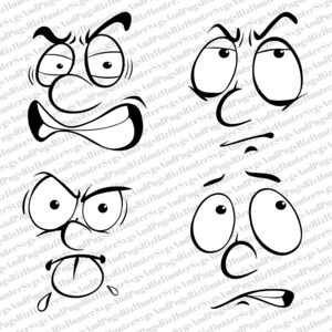36 Faces Gestures Mimic SVG PNG Clipart Bundle Cricut Silhouette ...