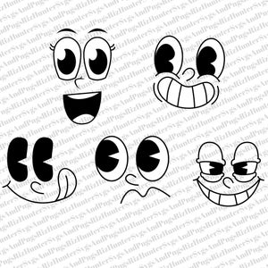 45 Faces Gestures Mimic SVG PNG Clipart Bundle Cricut Silhouette ...