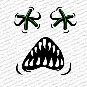 Halloween Monster Faces SVG PNG Bundle: Spooky Pumpkin Carving Clipart ...