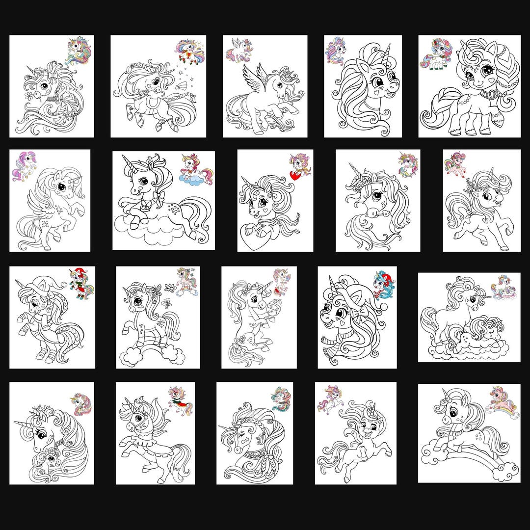 20 Cute Unicorns Coloring Pages Jpegs for Coloring Activity With Girls ...