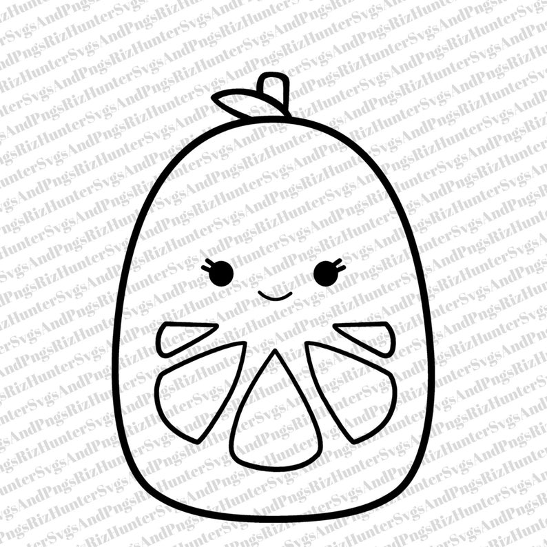 12 Squishmallow Fruit Outline PNG SVG Clipart Cricut Designs Bundle ...