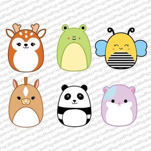 55 Squishmallow Animals Clipart: PNG SVG Cricut Designs (digital ...