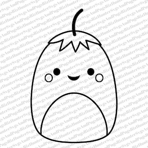 Squishmallow Fruit Outline Clipart: PNG SVG Cricut Designs (digital ...