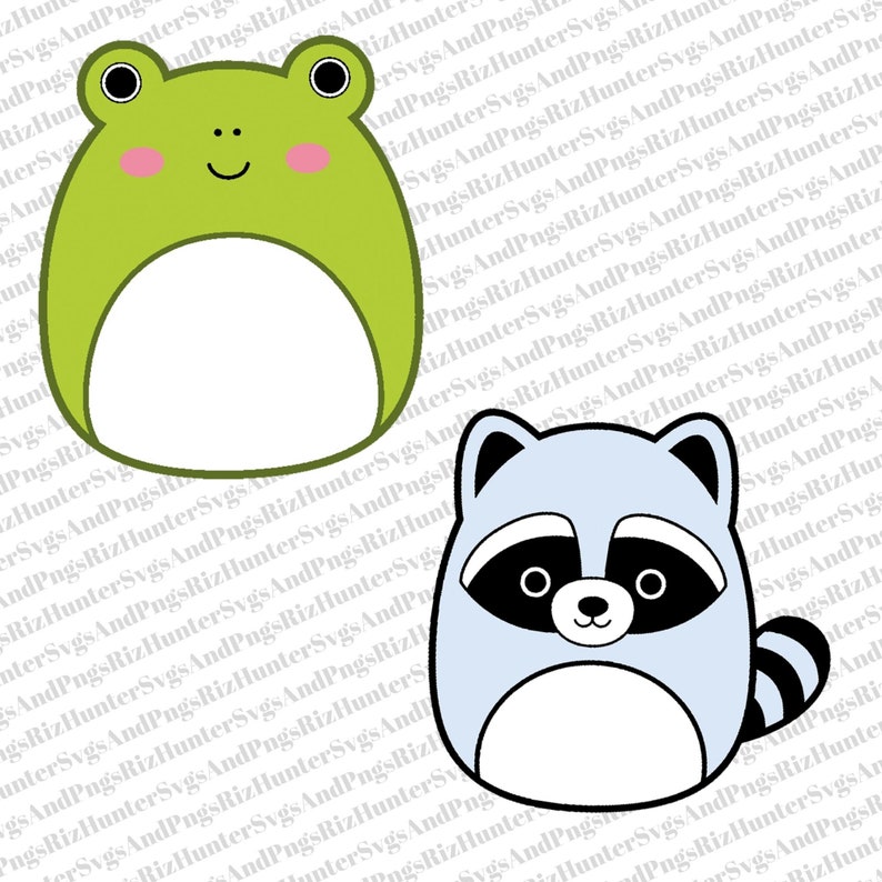 Squishmallow Animals Clipart Bundle: 20 PNG SVG Designs (digital ...
