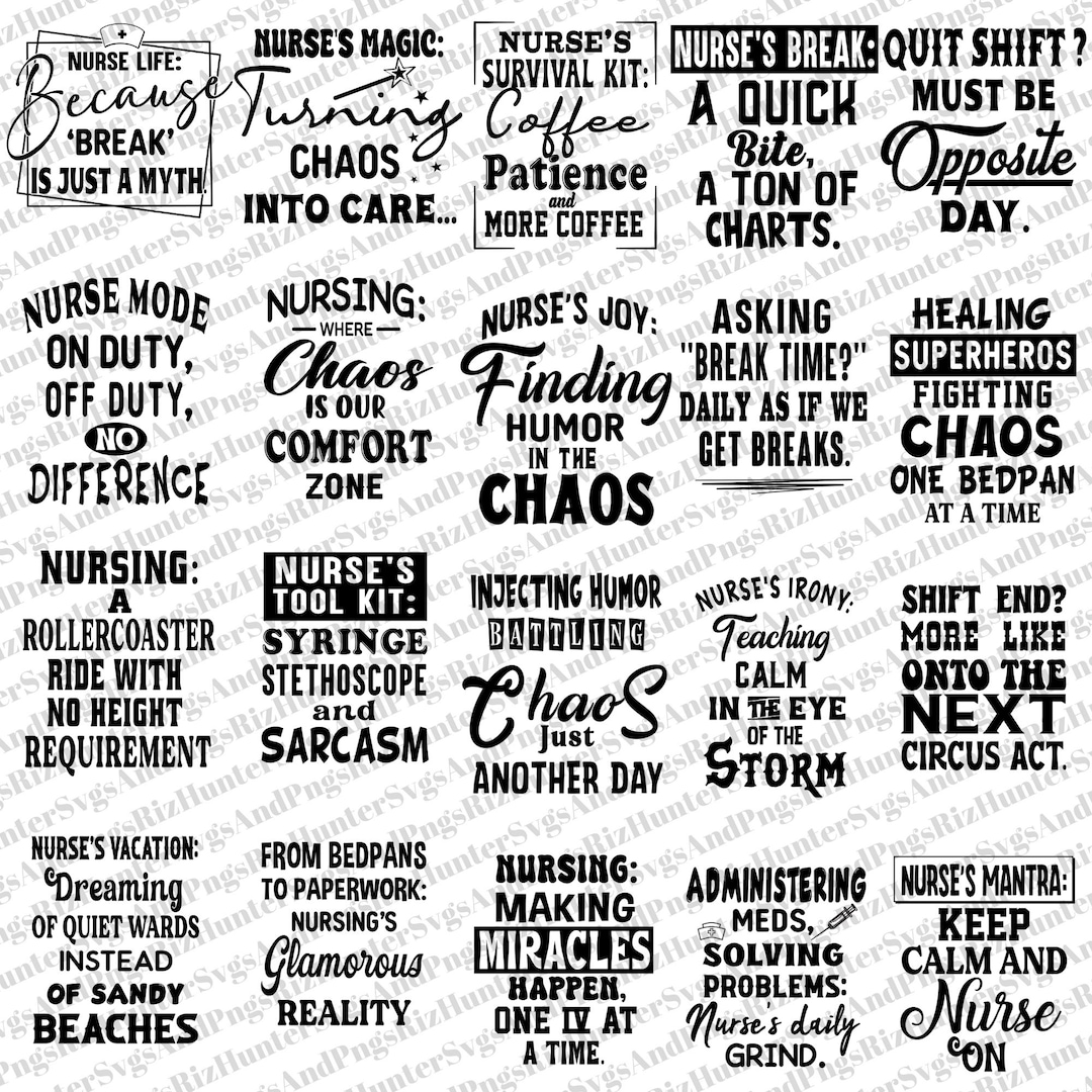 Nurse SVG PNG Bundle Nurse Quotes Nurse Sarcastic Nurse Clipart Nurse ...