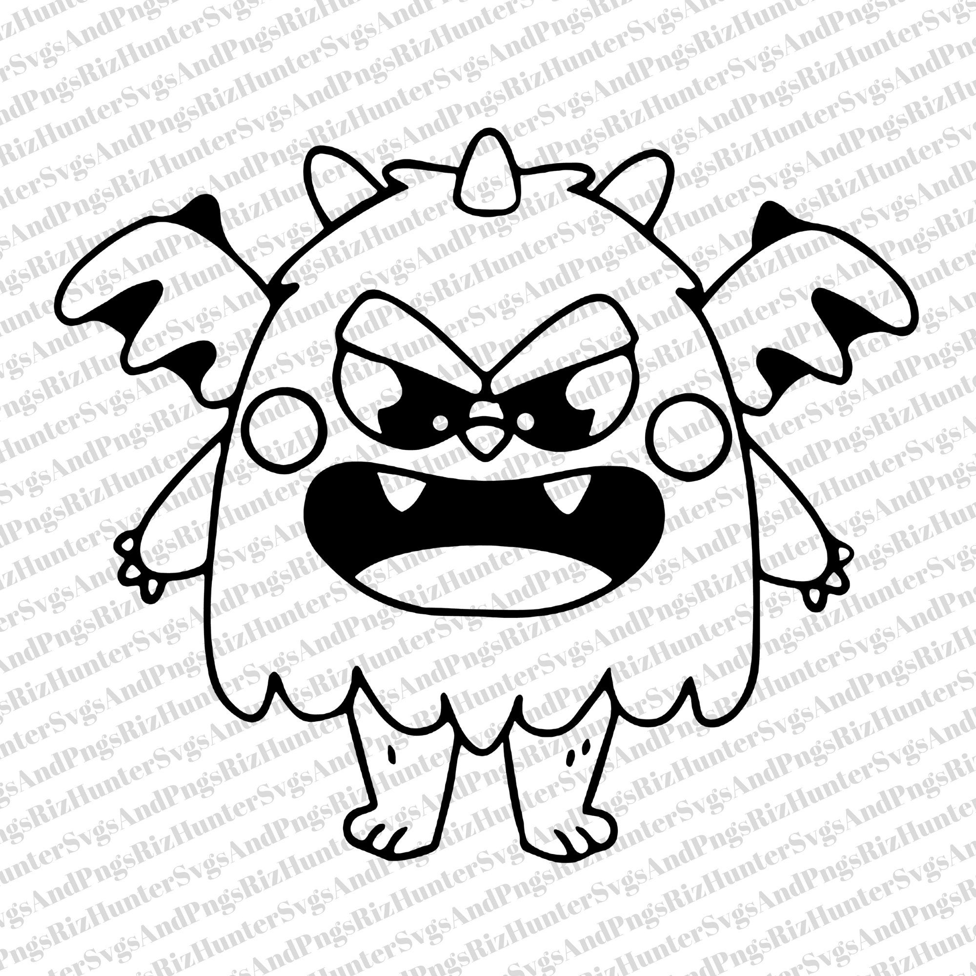 Monster Outlines SVG PNG Bundle: Cricut Cut Files - Etsy