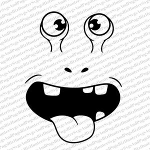 16 Monster Faces Outlines Cricut SVG PNG Bundle Monsters Clipart SVG ...