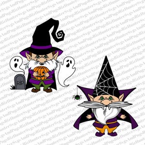 13 Halloween Gnomes PNG SVG Clipart Cricut Designs Bundle Images on ...