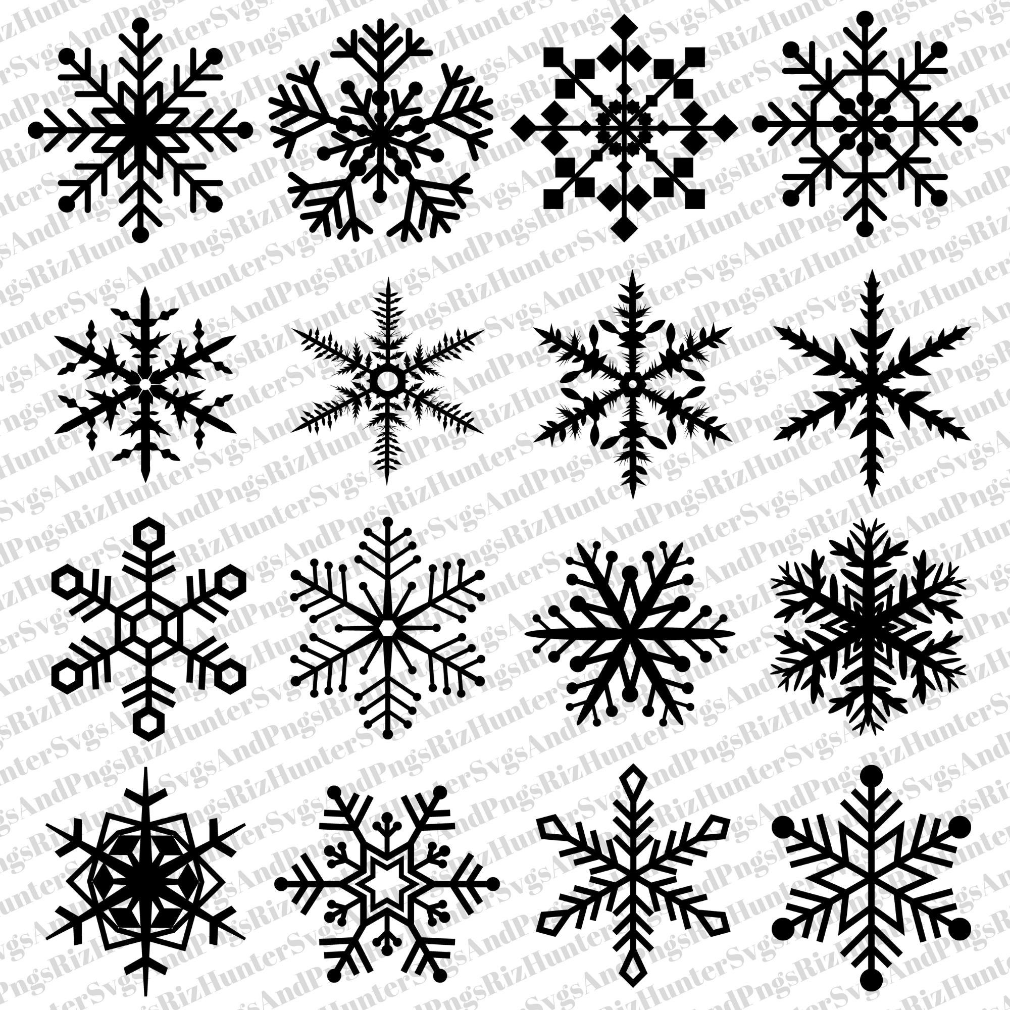 169 Snowflake SVG PNG Clipart Bundle Cricut Silhouette Cutting Files T ...