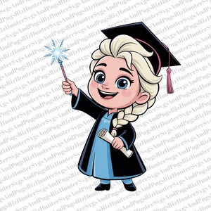 Graduation Princess Clipart: Kawaii PNG Bundle (digital Download) - Etsy