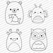 40 Squishmallow Animal Outline PNG SVG Clipart Cricut Designs Bundle ...