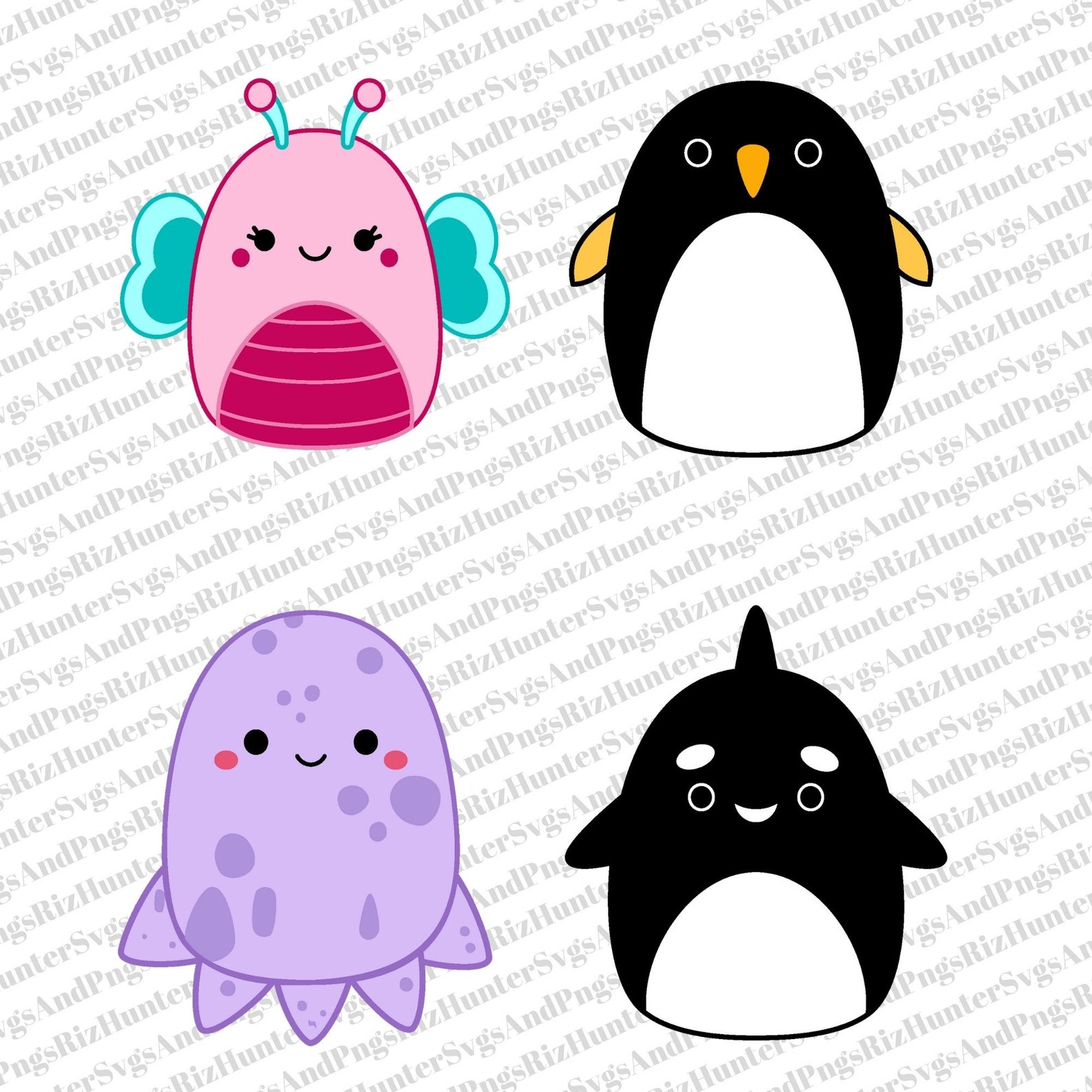 35 Squishmallow Animals PNG SVG Clipart Cricut Designs Bundle Images on ...