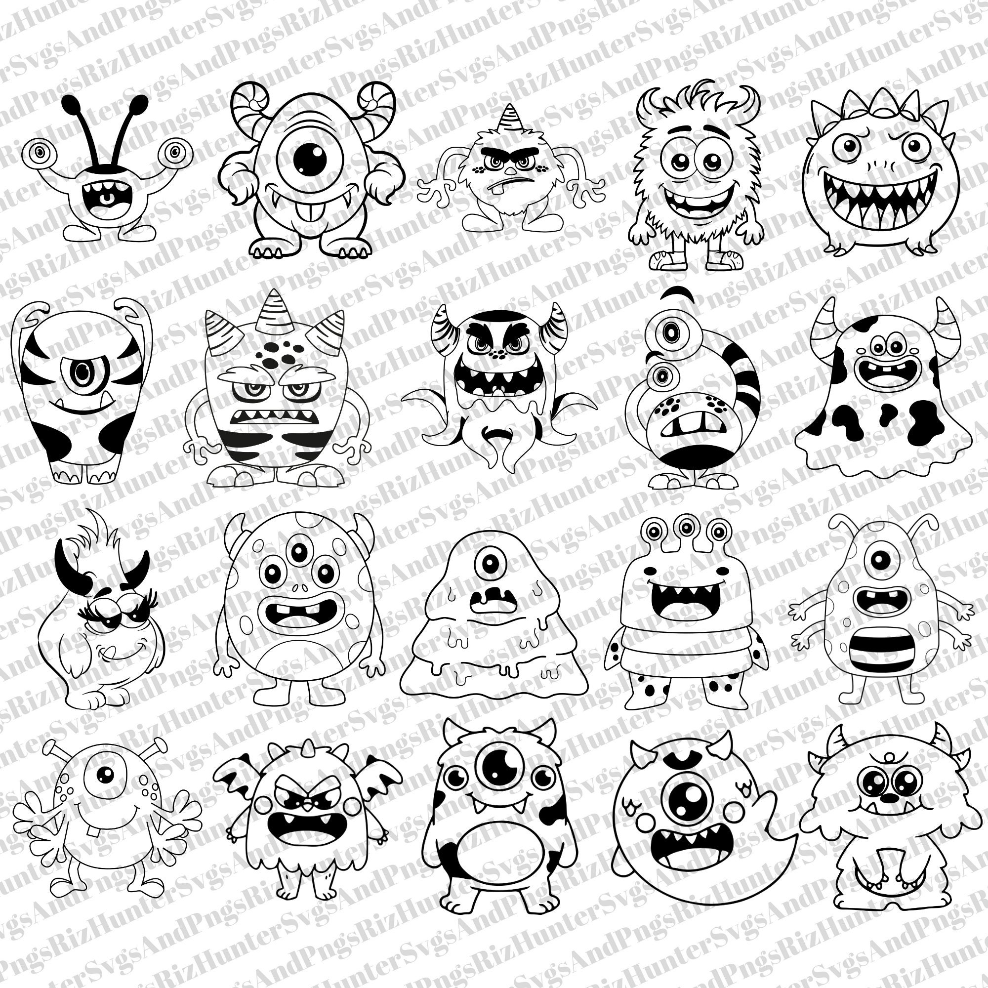 Monster Outline Svg