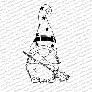 Halloween Gnomes Outline Clipart Bundle: PNG SVG Cricut Designs ...
