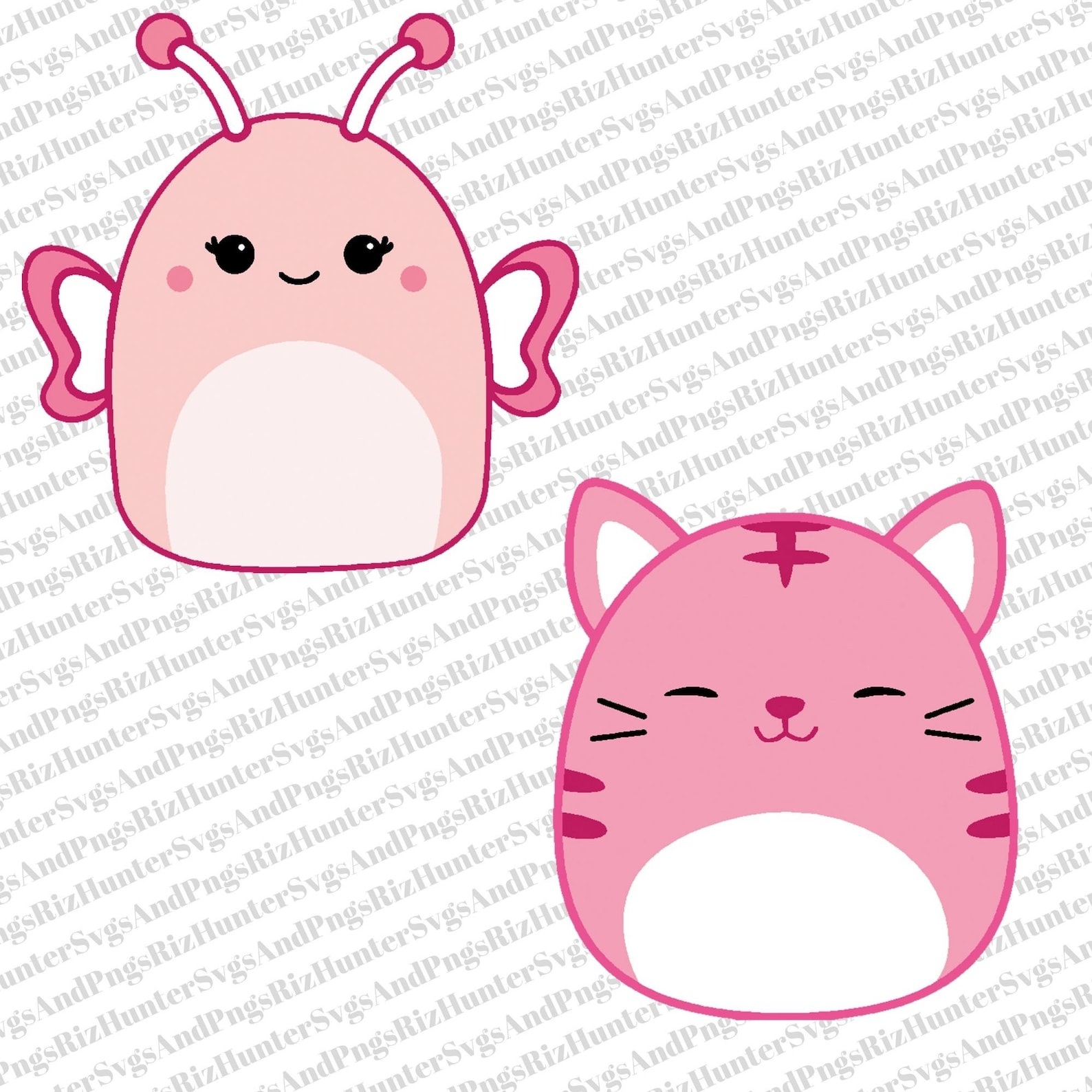 20 Squishmallow Animals PNG SVG Clipart Cricut Designs Bundle Images on ...