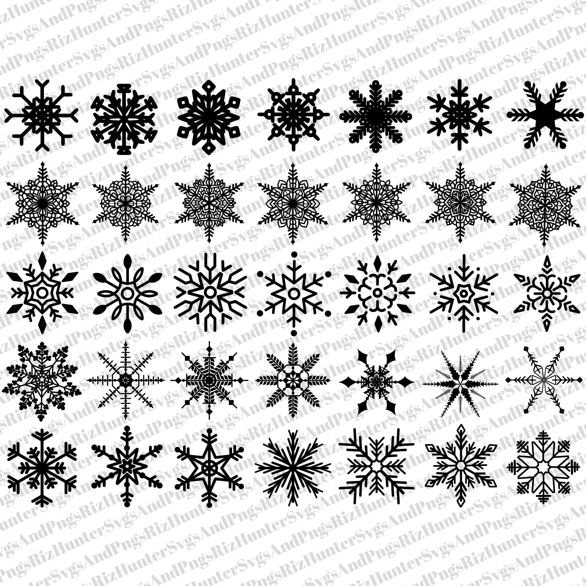 169 Snowflake SVG PNG Clipart Bundle Cricut Silhouette Cutting Files T ...