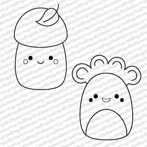 20 Squishmallow Foods Outline PNG SVG Clipart Cricut Designs Bundle ...