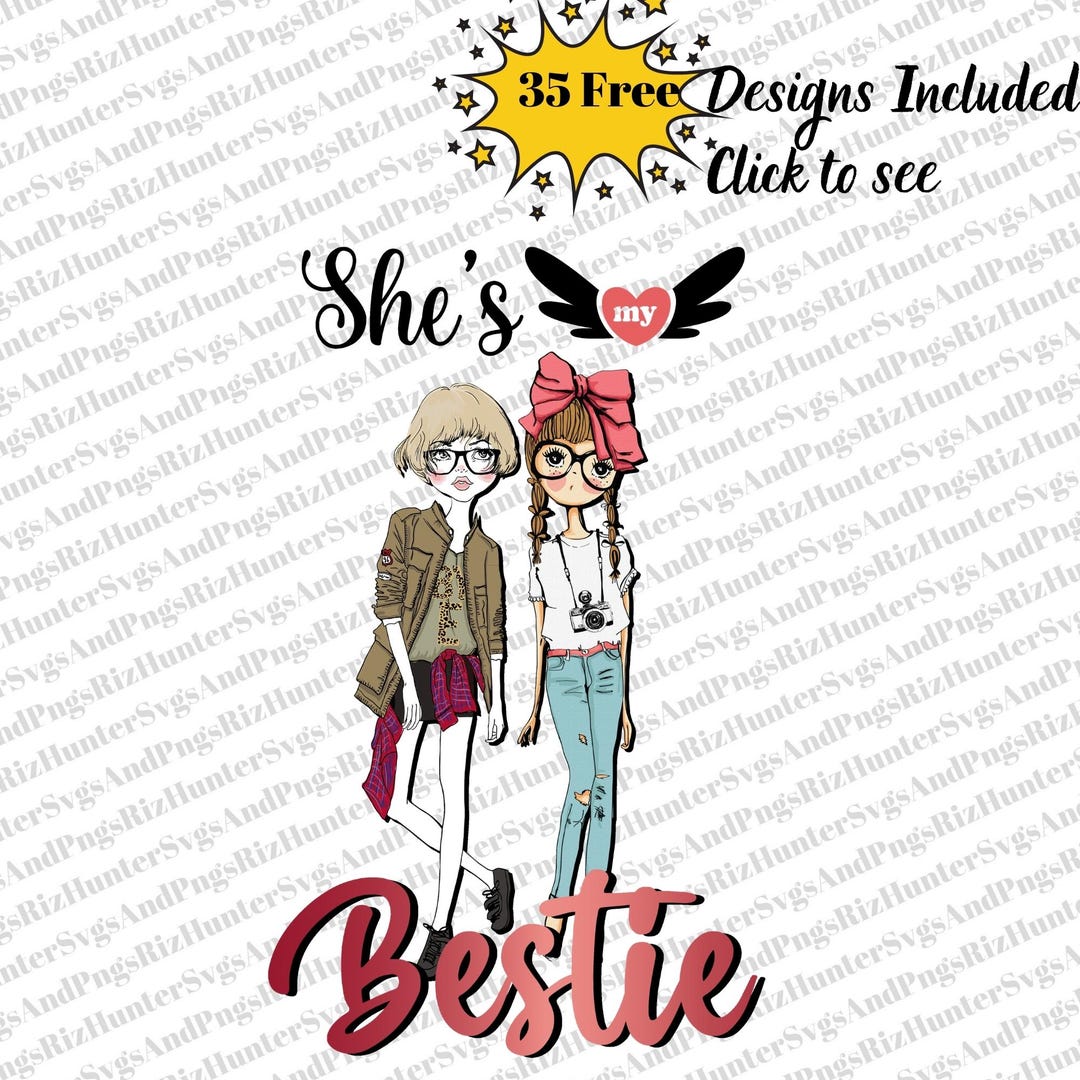 Best Friends PNG | Cute Bestie Design | Fashion Girls Digital Download ...