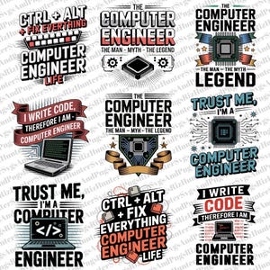 Computer Engineer Clipart Bundle - Coding Quotes PNG - Programmer ...