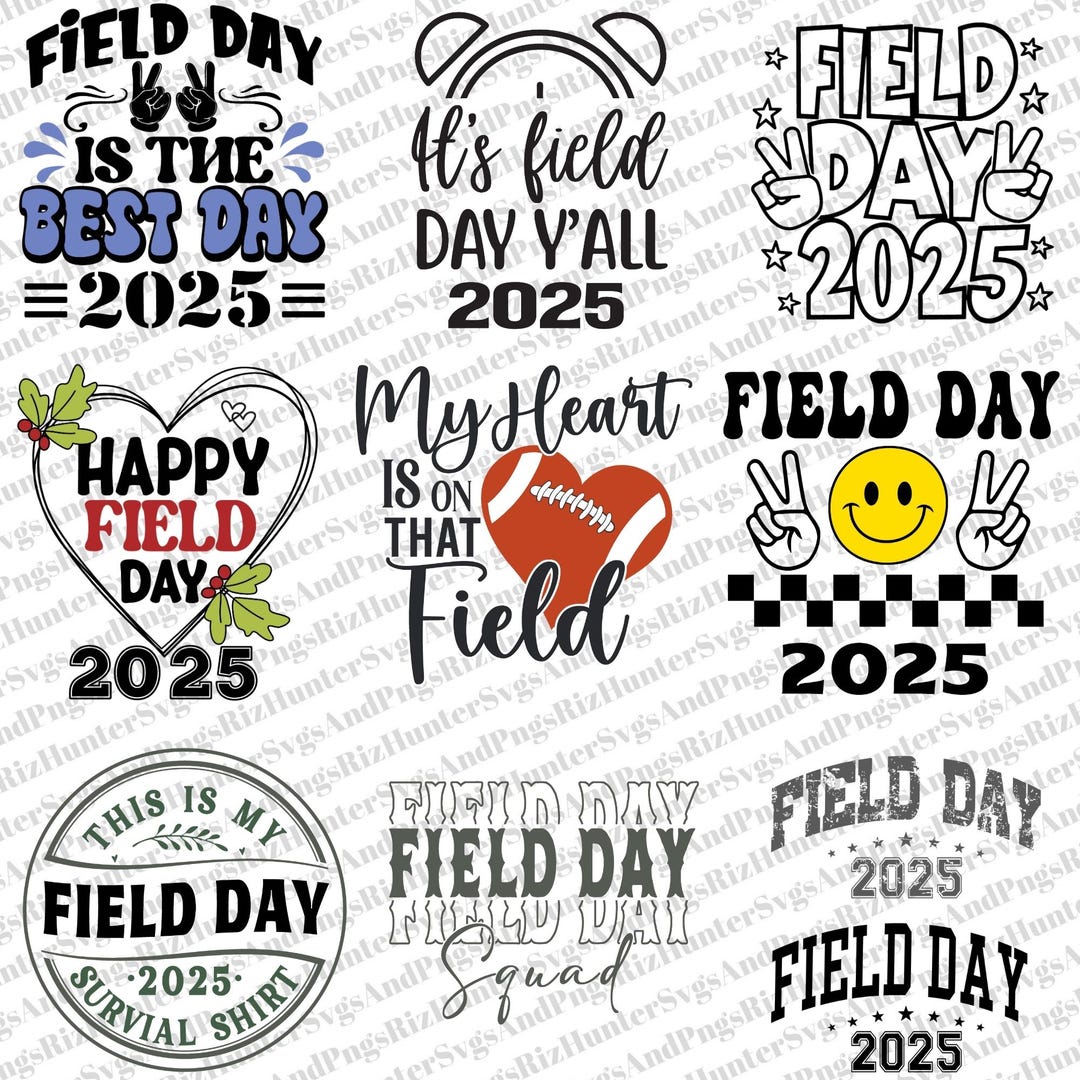 Field Day 2025 SVG PNG Bundle | School Sports Day Shirt Designs | Field ...