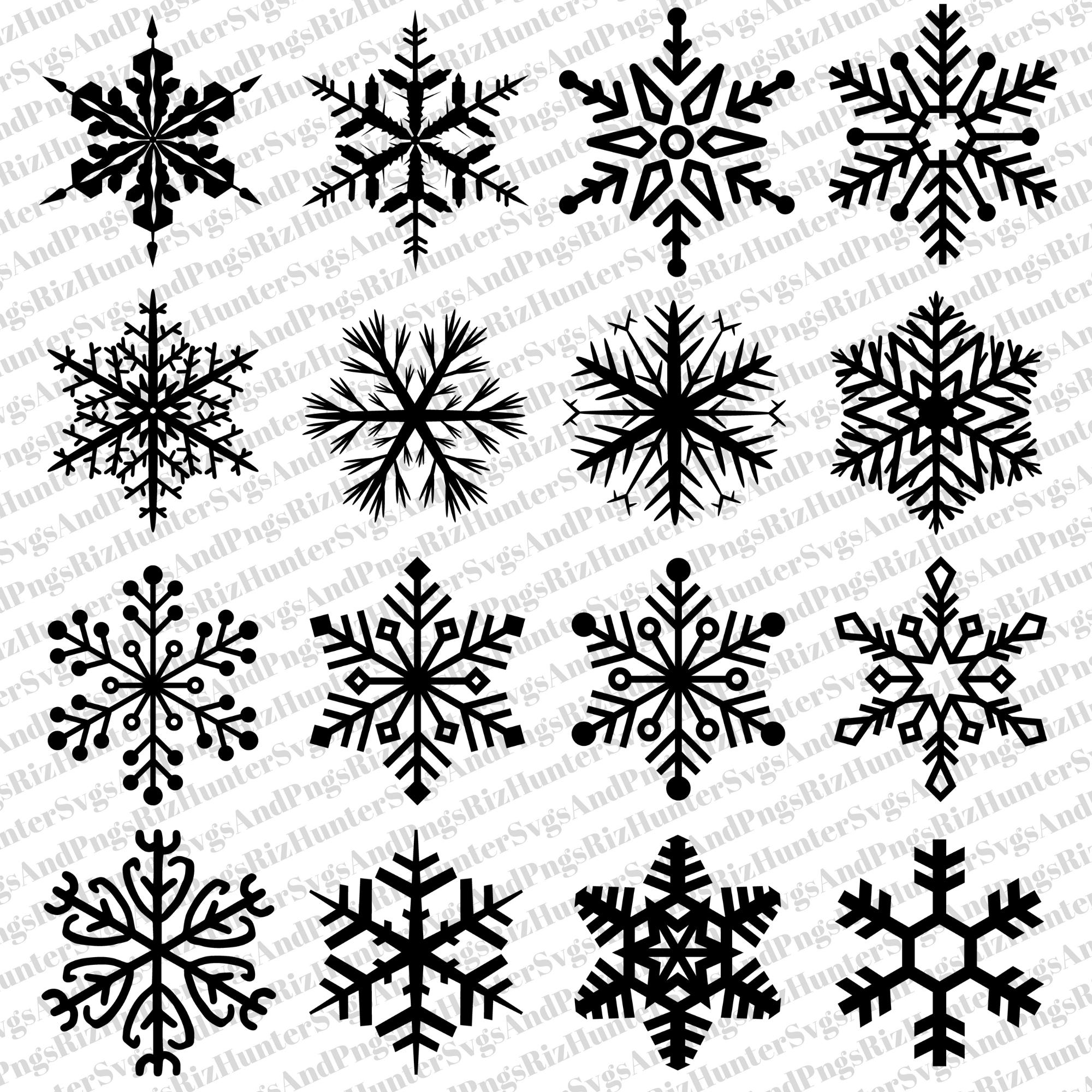 169 Snowflake SVG PNG Clipart Bundle Cricut Silhouette Cutting Files T ...