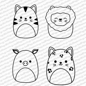 Squishmallow Animal Outlines: SVG PNG Clipart Bundle (digital Download ...