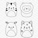 40 Squishmallow Animal Outline PNG SVG Clipart Cricut Designs Bundle ...