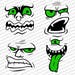 Halloween Monster Faces SVG PNG Bundle: Spooky Pumpkin Carving Clipart ...
