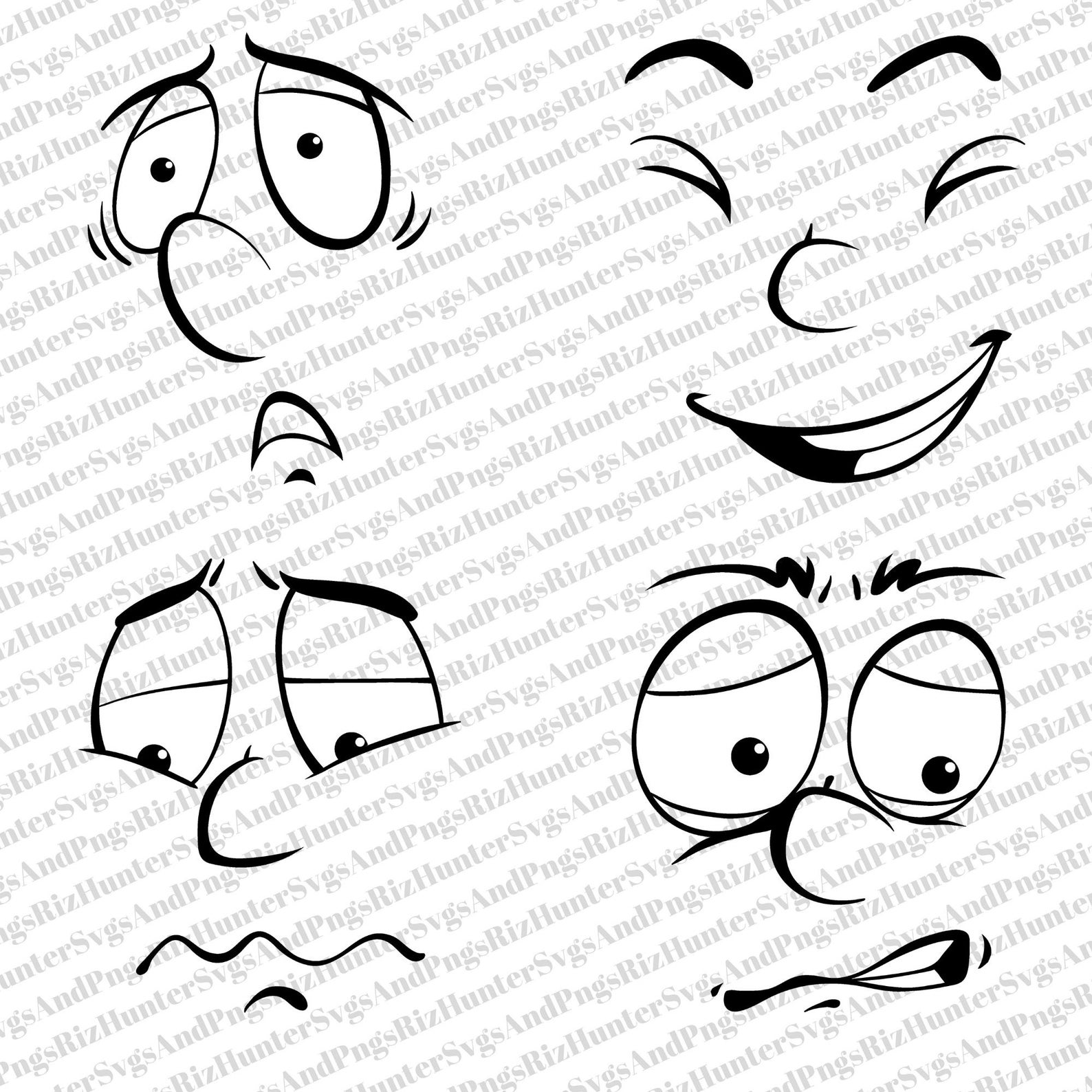 Face Gestures Clipart Bundle: 36 SVG PNG Files (digital Download) - Etsy